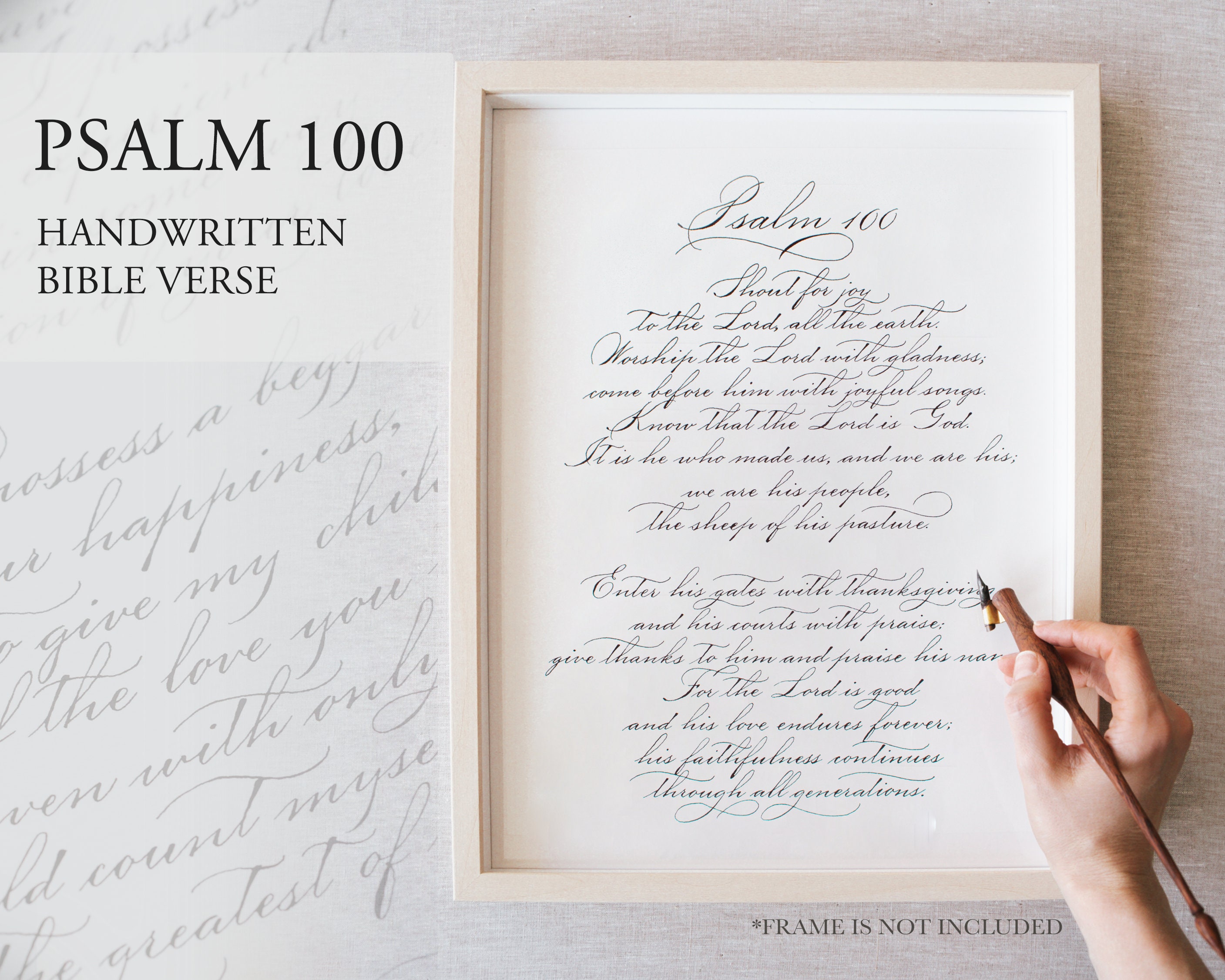 Psalm 100 Handwritten Bible Verse Wall Art Custom Christian - Etsy Canada