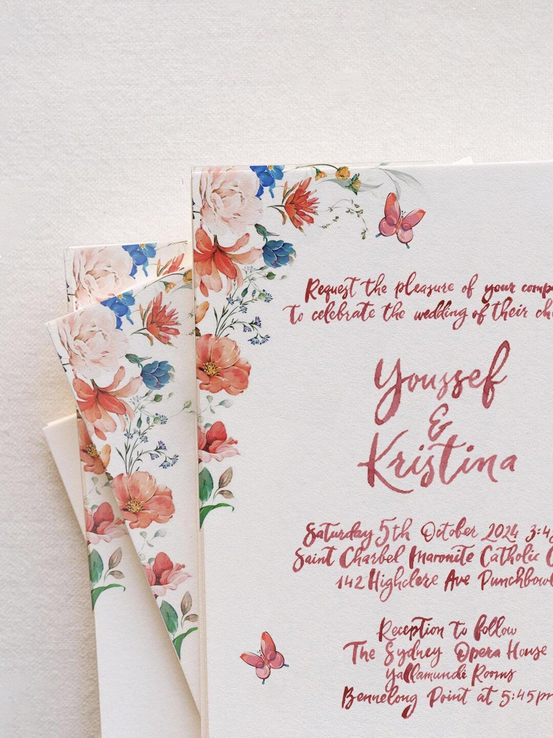 Custom Handpainted Invitation Welcome Party Invitation Wedding ...