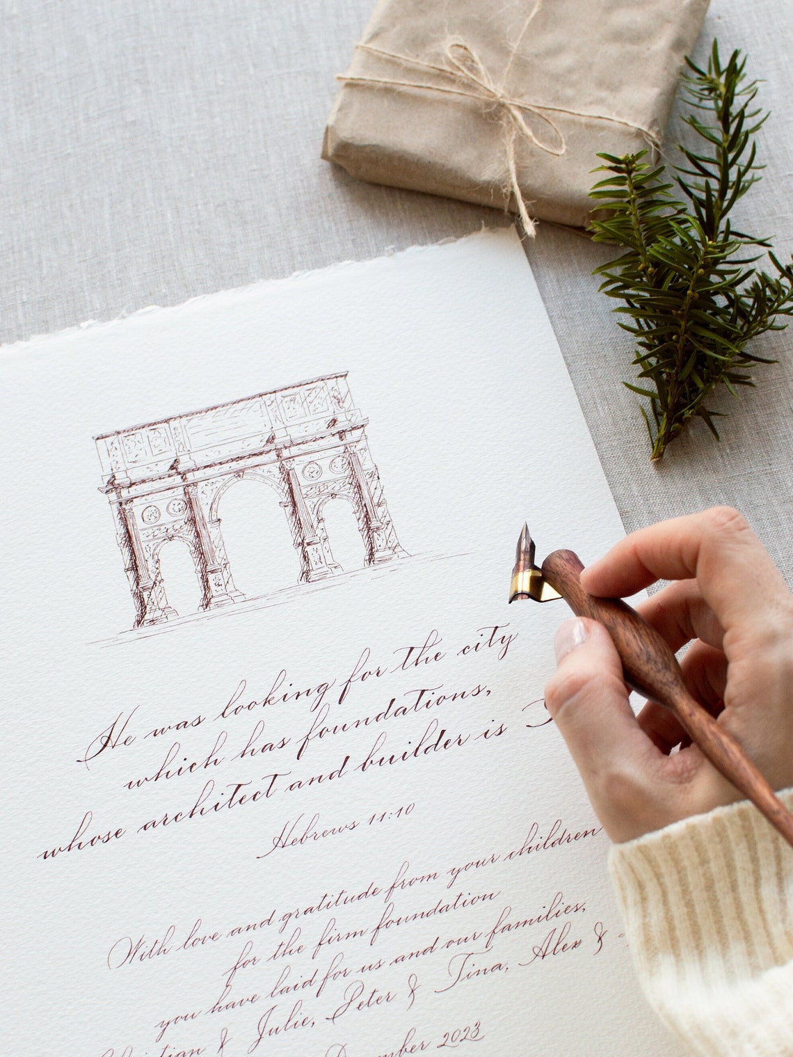 Custom Calligraphy Print Architect Gift Letter Handwritten Letter to ...