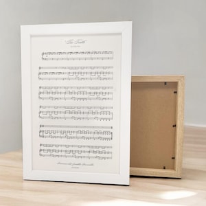 Framed Sheet Music Custom Sheet Music Wall Art Print Song Sheet ...
