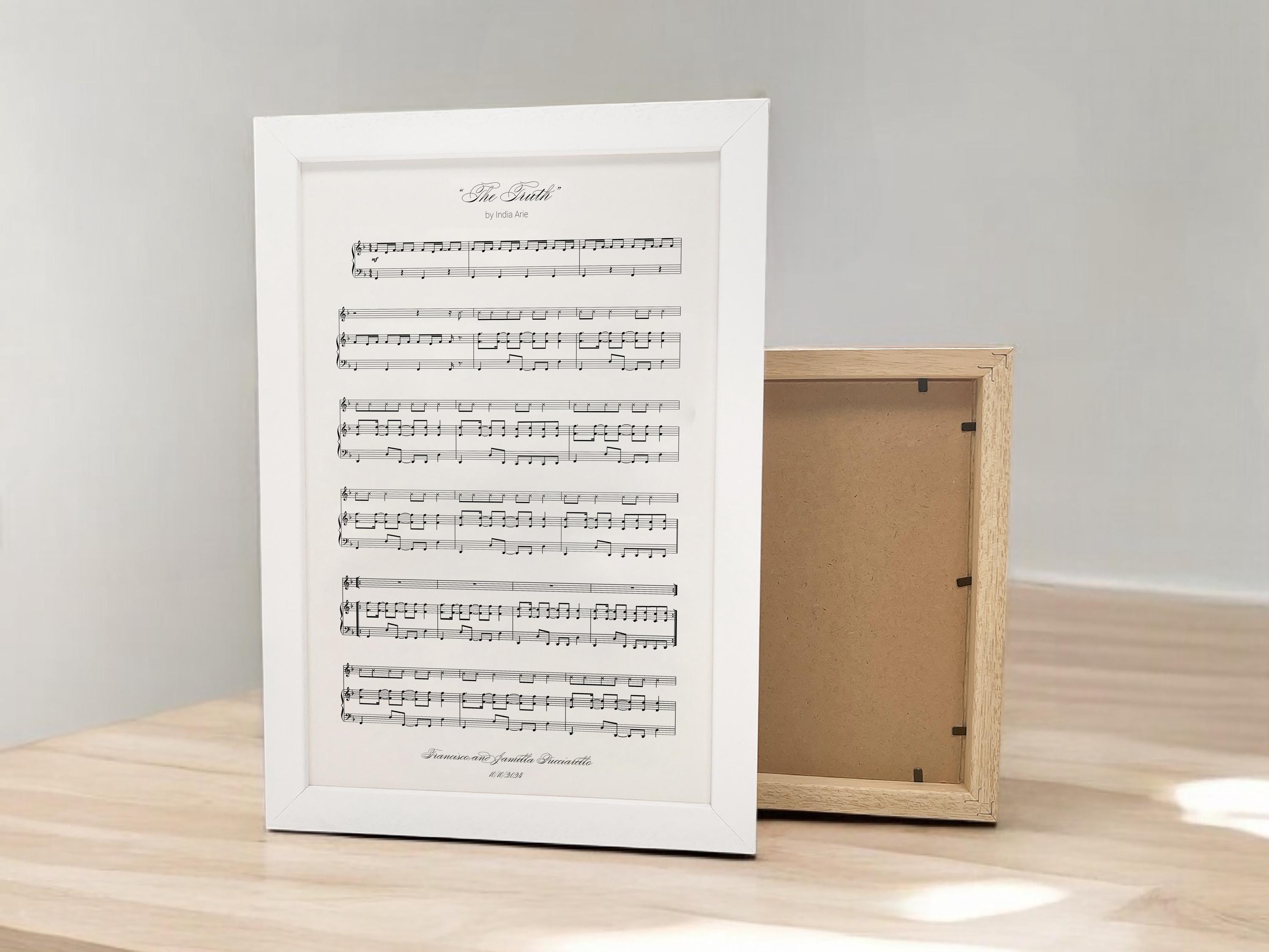 Framed Sheet Music Custom Sheet Music Wall Art Print Song Sheet ...