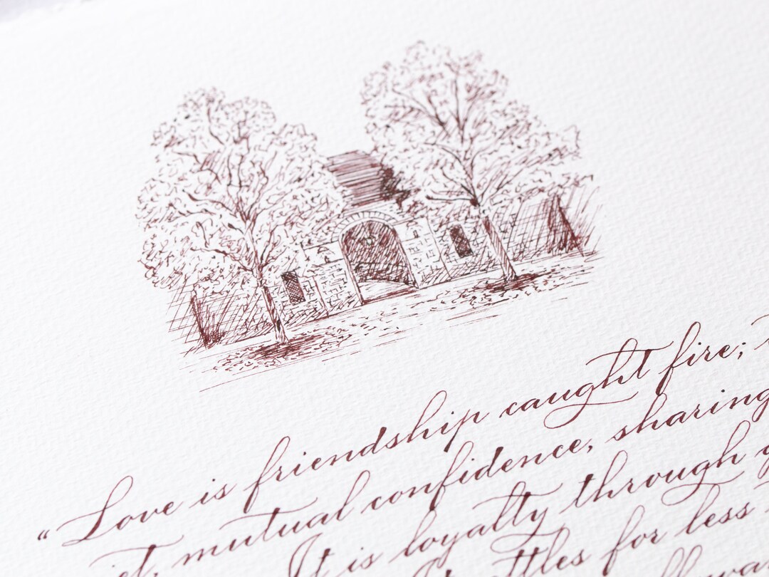 Custom Calligraphy Service Custom Handwritten Letter Antique Sketch ...