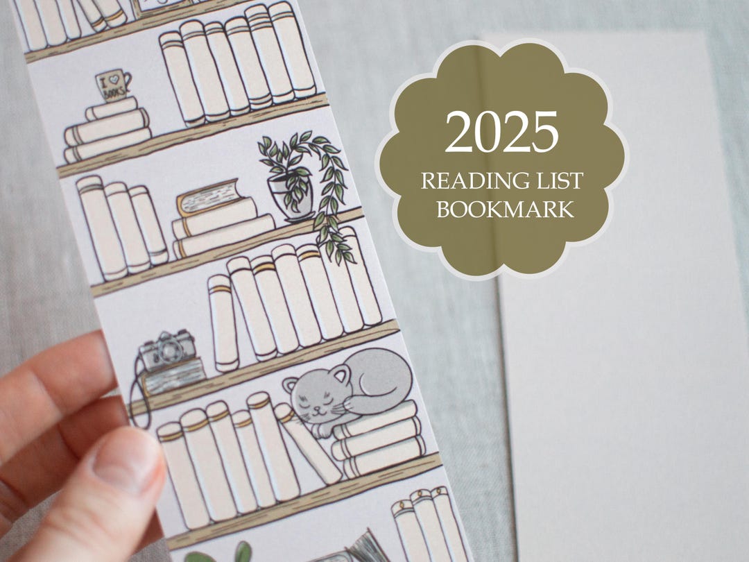 2025 Reading List Bookmark Book Tracker Bookmark Reading List Bookmark ...