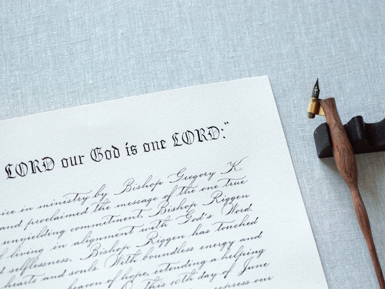 Custom Calligraphy Service Handwritten Historical Document Personal ...