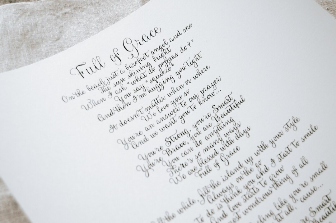 Custom Poem Print Calligraphy Quote Poetry Wall Art Personalized ...