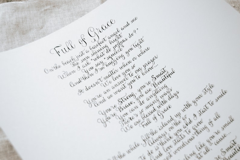 Custom Poem Print Calligraphy Quote Poetry Wall Art Personalized ...