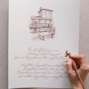 Custom Calligraphy Copperplate Service Handwritten Wedding Vow Letter ...