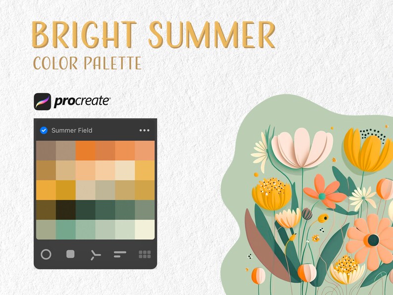 Procreate Color Palette Summer Season Color Scheme Branding Design ...