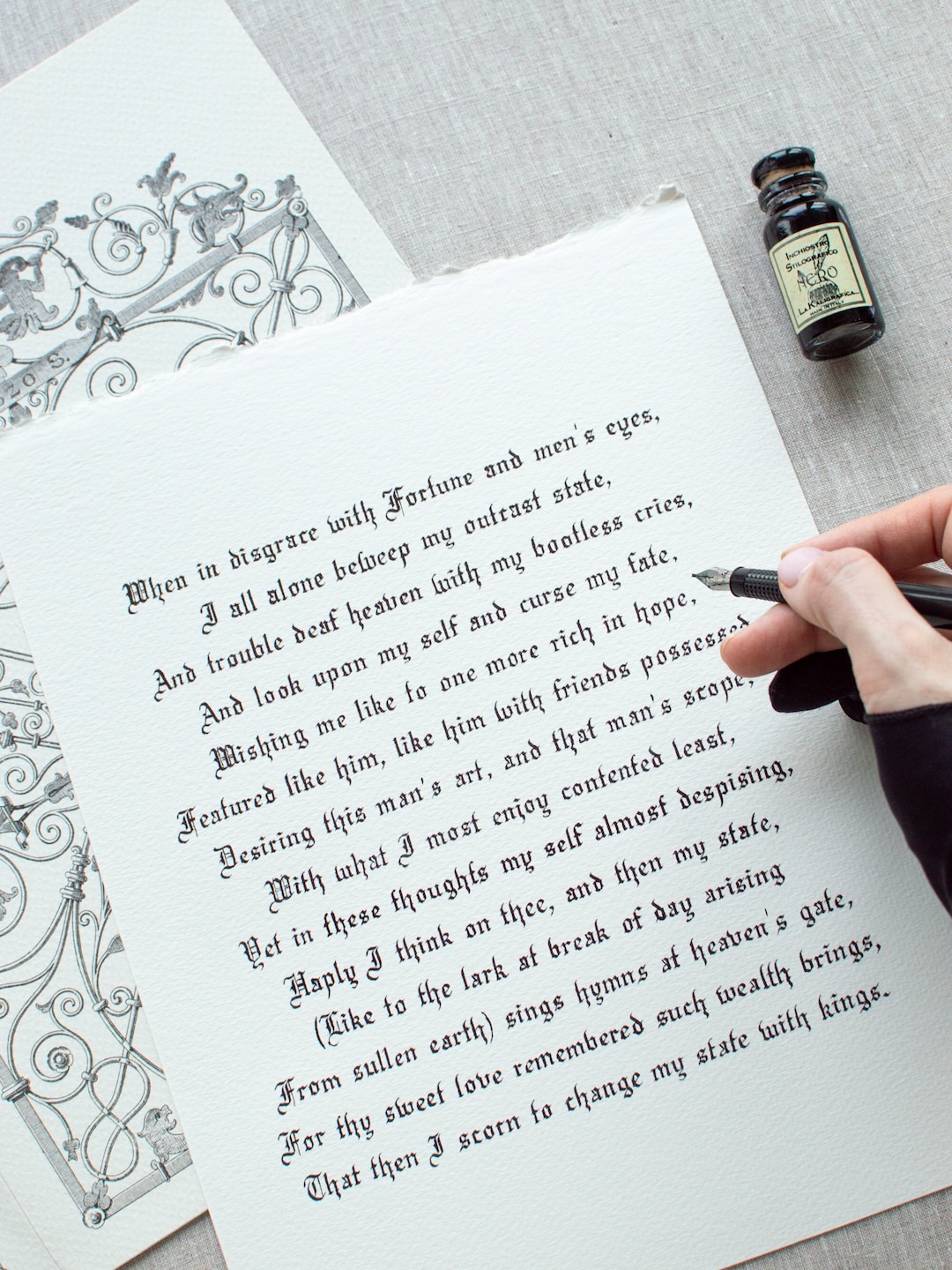 Custom Calligraphy Old English Lettering Handwritten Poem Calligraphy ...