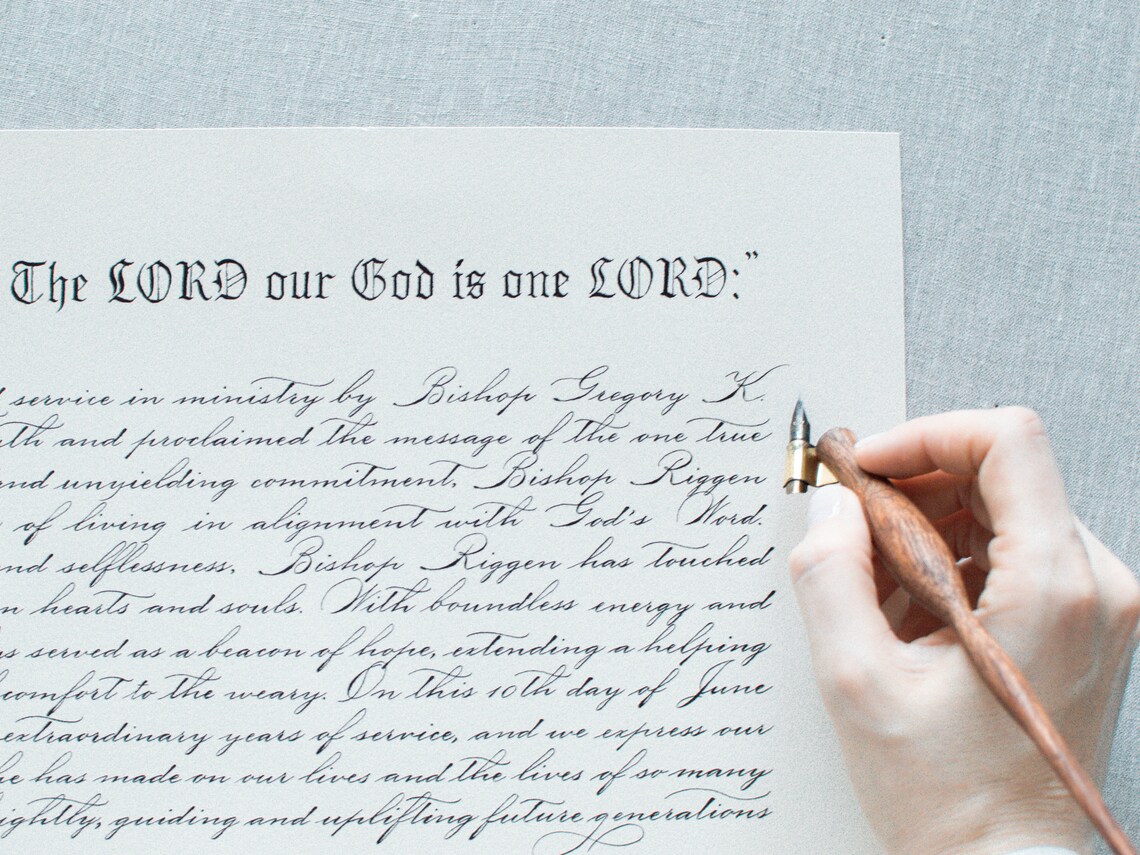Custom Calligraphy Service Handwritten Historical Document Personal ...