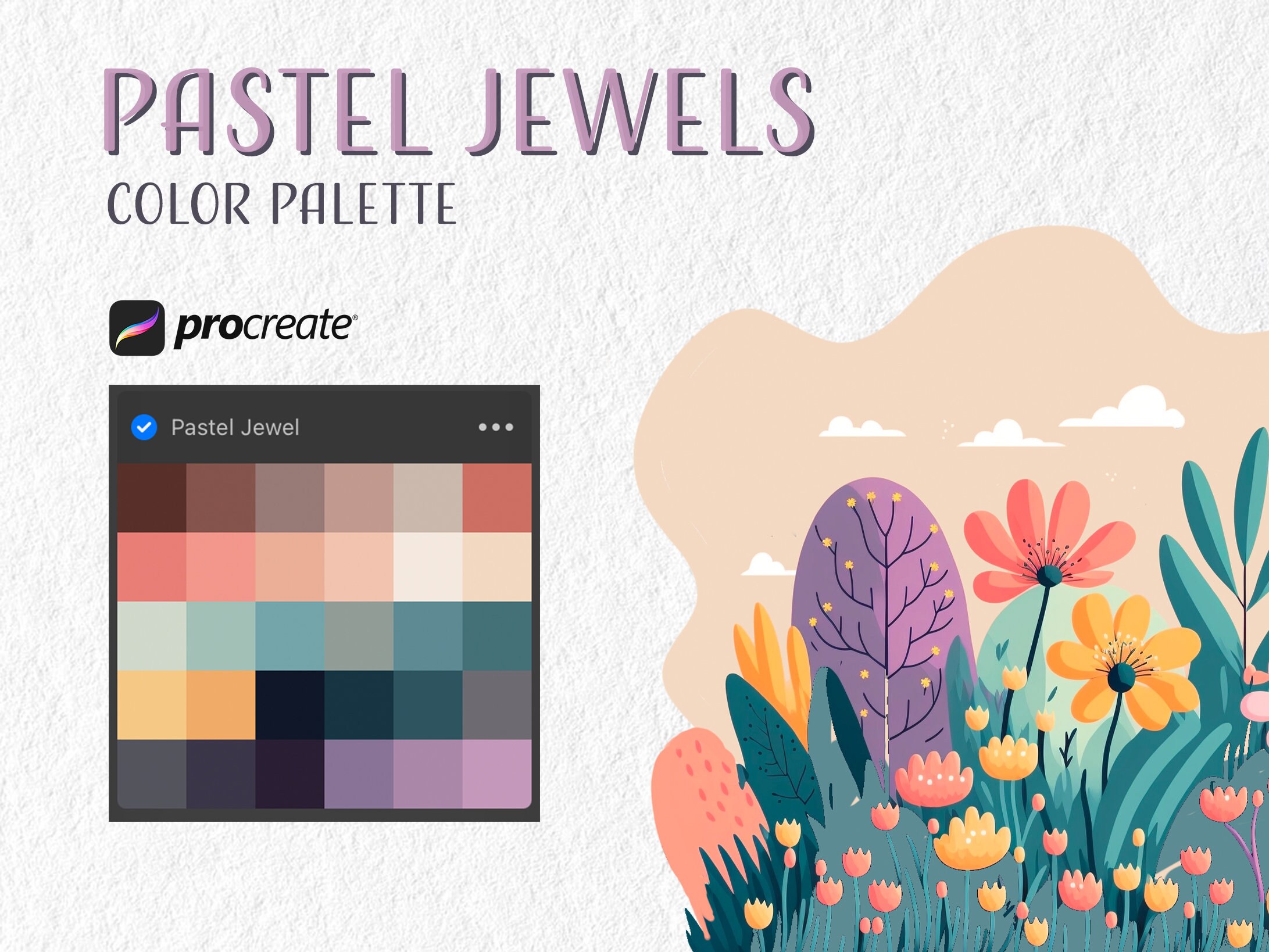 Procreate Color Palette Pastel Jewel Color Scheme Branding Design ...