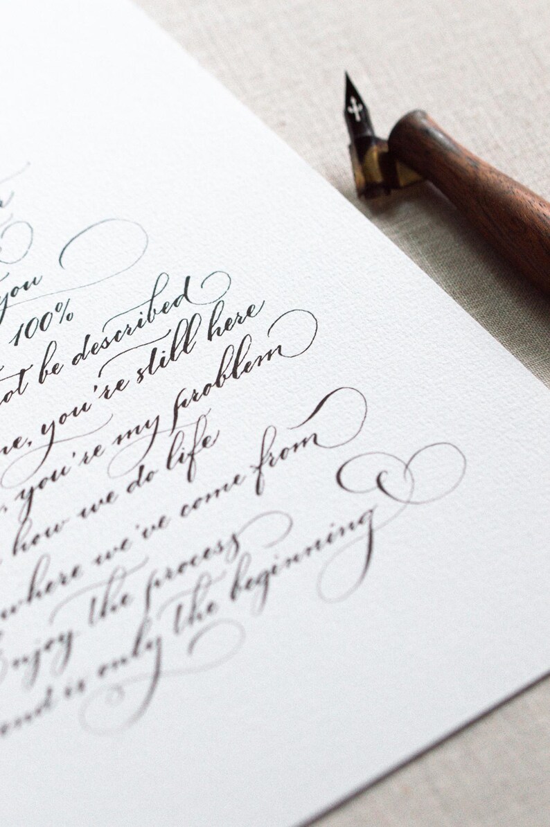 Handwritten Poem Wall Art 1st Paper Anniversary Gift Wedding Song Lyric ...