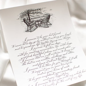 Custom Calligraphy Poster Handwritten Calligraphy Service Wedding Vow ...