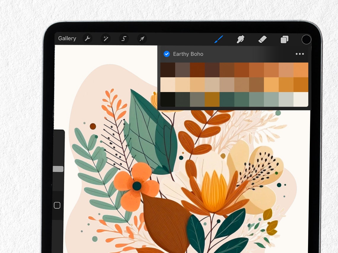 Procreate Color Palette Earthy Boho Color Scheme Branding Design ...