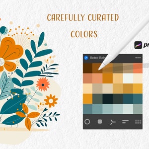 Procreate Color Palette Set Digital Art Palette Retro Boho Scheme ...