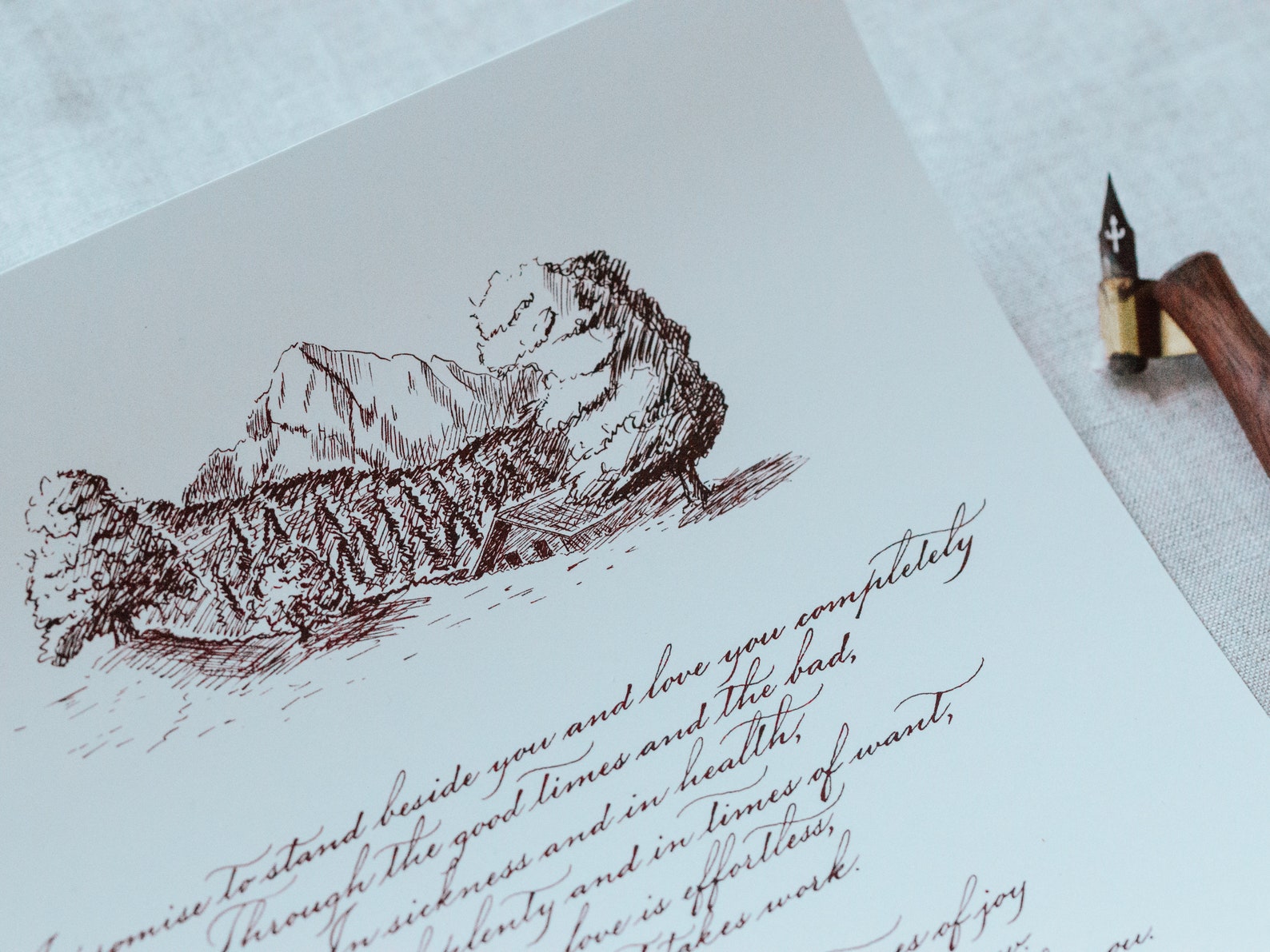 Custom Calligraphy Print Handwritten Letter Personalized Calligraphy ...