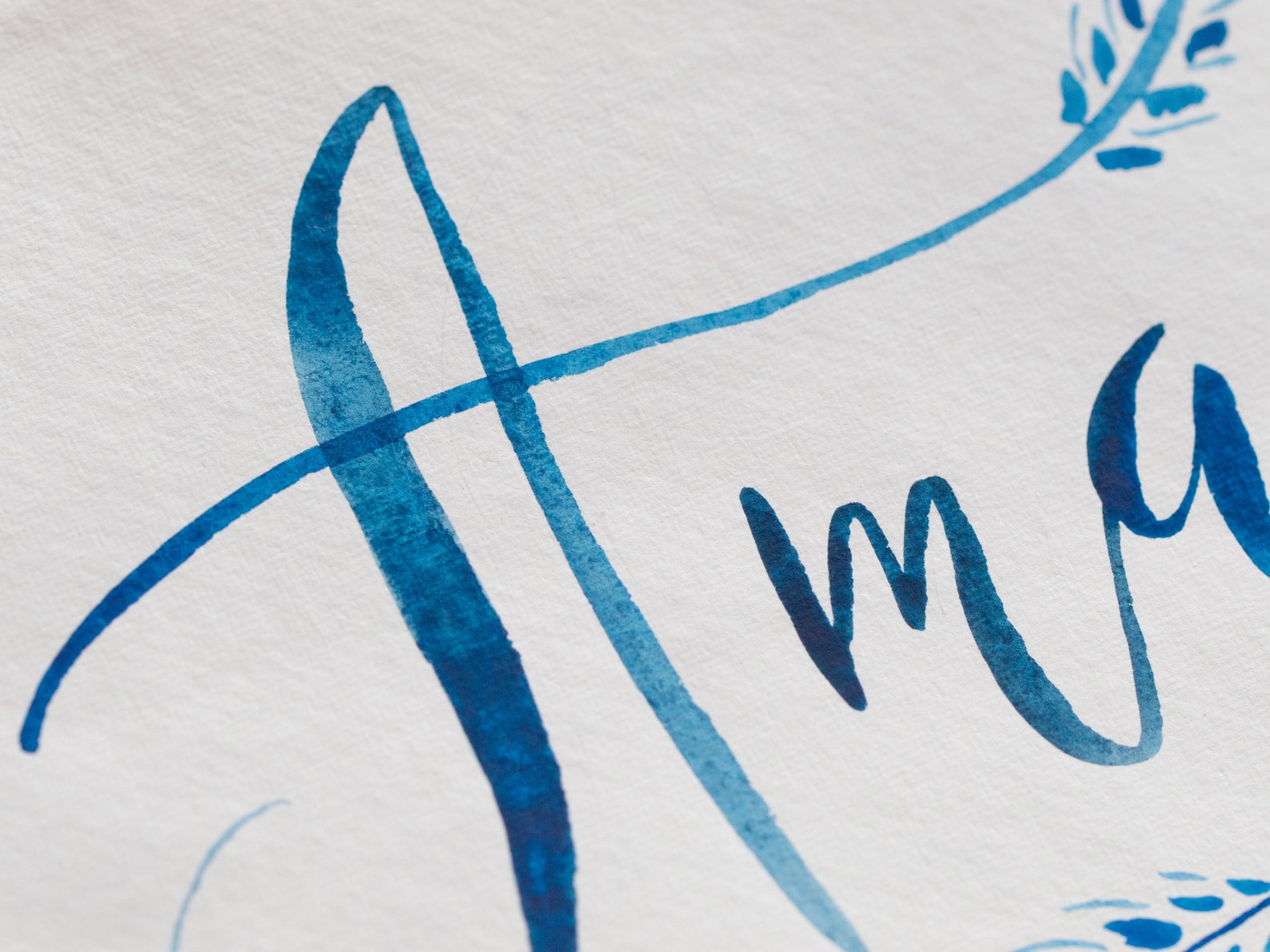 Custom Watercolor Name Calligraphy Print Watercolor Nursery Wall Decor ...