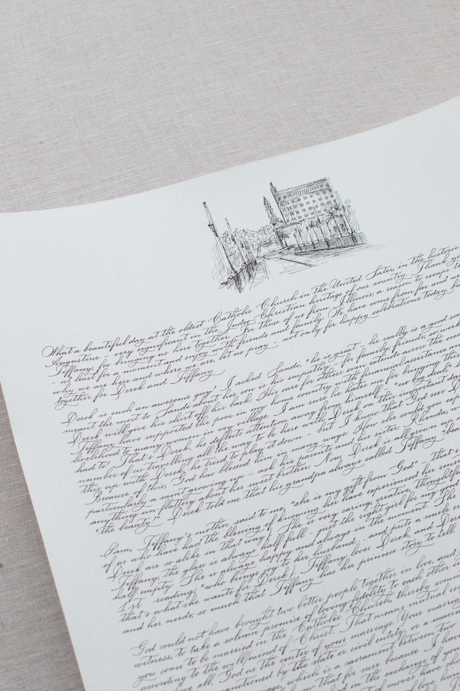 Custom Calligraphy Poster Handwritten Calligraphy Service Wedding Vow ...