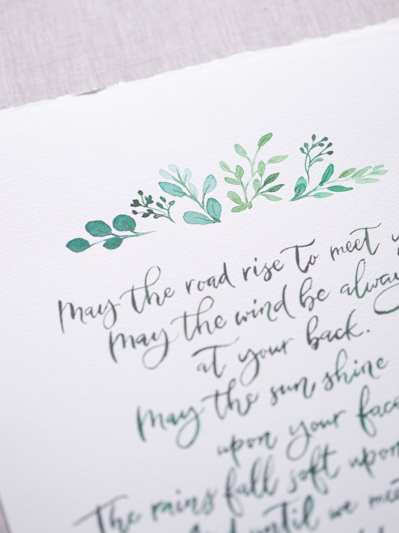 Handwritten Irish Blessing Custom Calligraphy Print Blessing Song ...