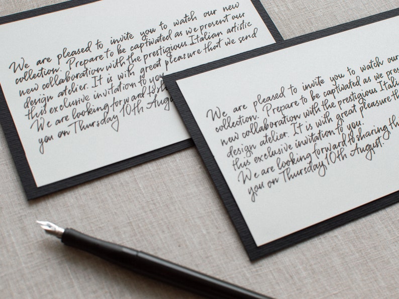 Handwritten Invitation Custom Handwritten Style Note Card Calligraphy ...