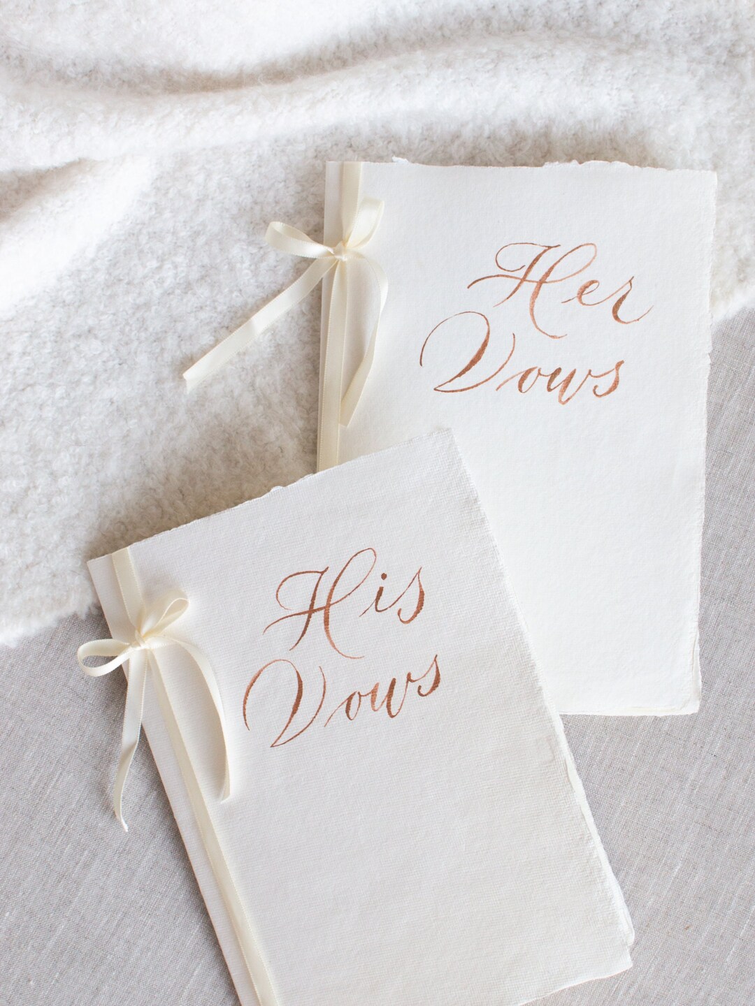 Custom Vow Book Set of 2 His and Hers Vow Booklet Custom ...