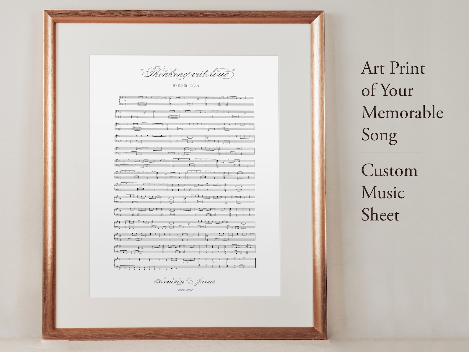 Framed Sheet Music Custom Sheet Music Wall Art Print Song Sheet ...