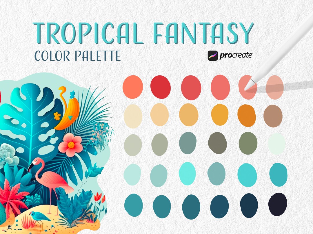 Procreate Color Palette Tropical Color Scheme Branding Design - Etsy