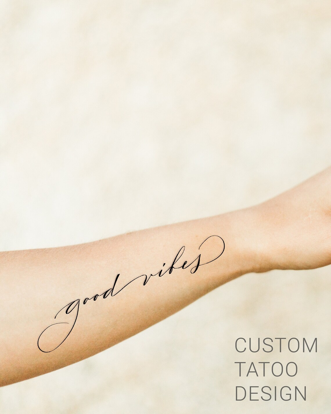 Temporary Tattoo Custom Design Motivational Word Tattoo Design Script ...