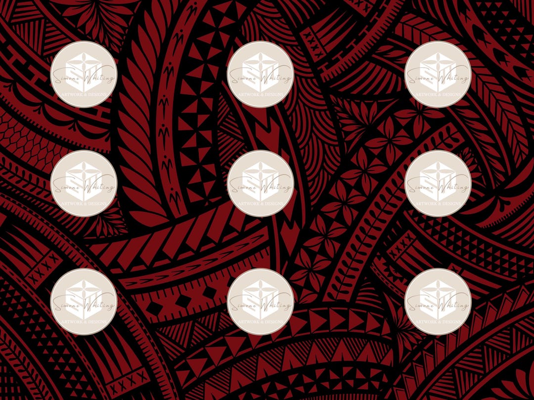 Red and Black JPEG Polynesian Background - Etsy Australia