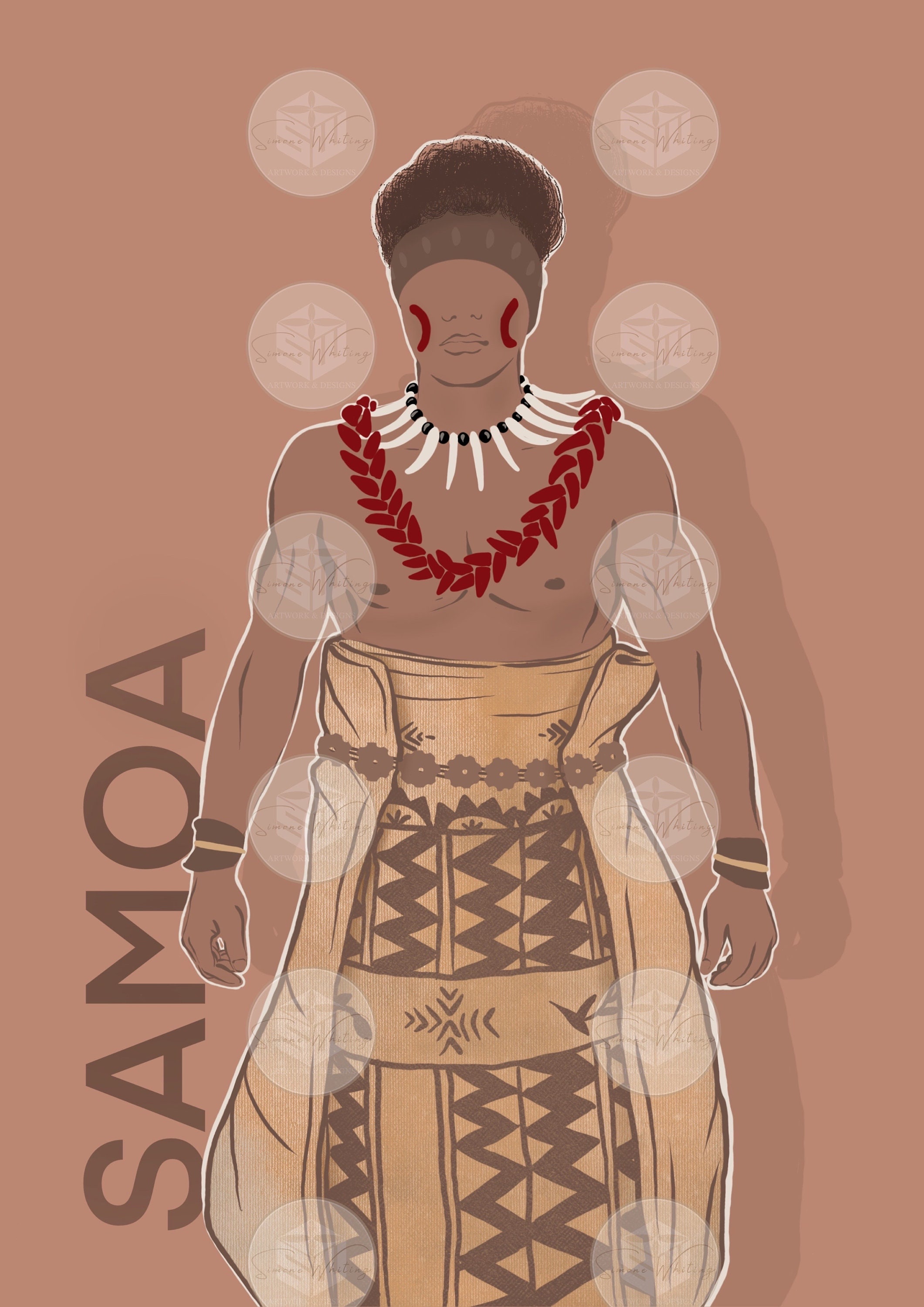 A4 Samoan Wall Decor Instant Digital Download by Simone Whiting - Etsy