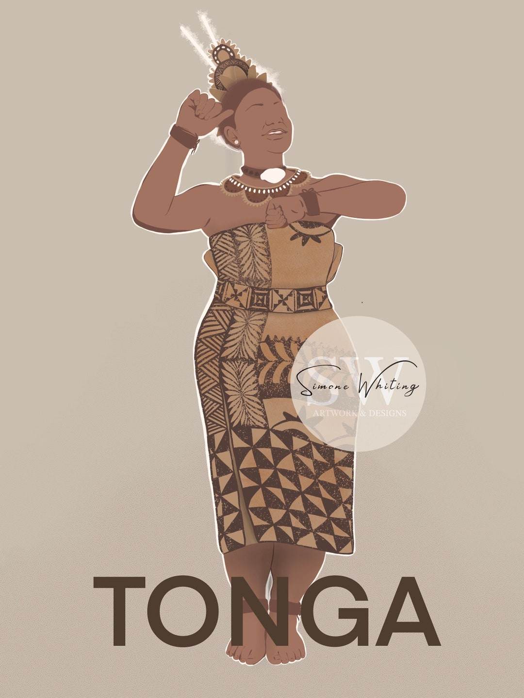 Tongan Tauolunga Illustration Instant Download - Etsy UK