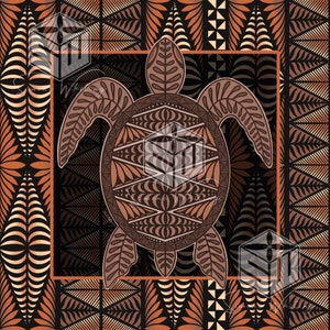 Tongan Turtle Digital Artwork (square) - Etsy