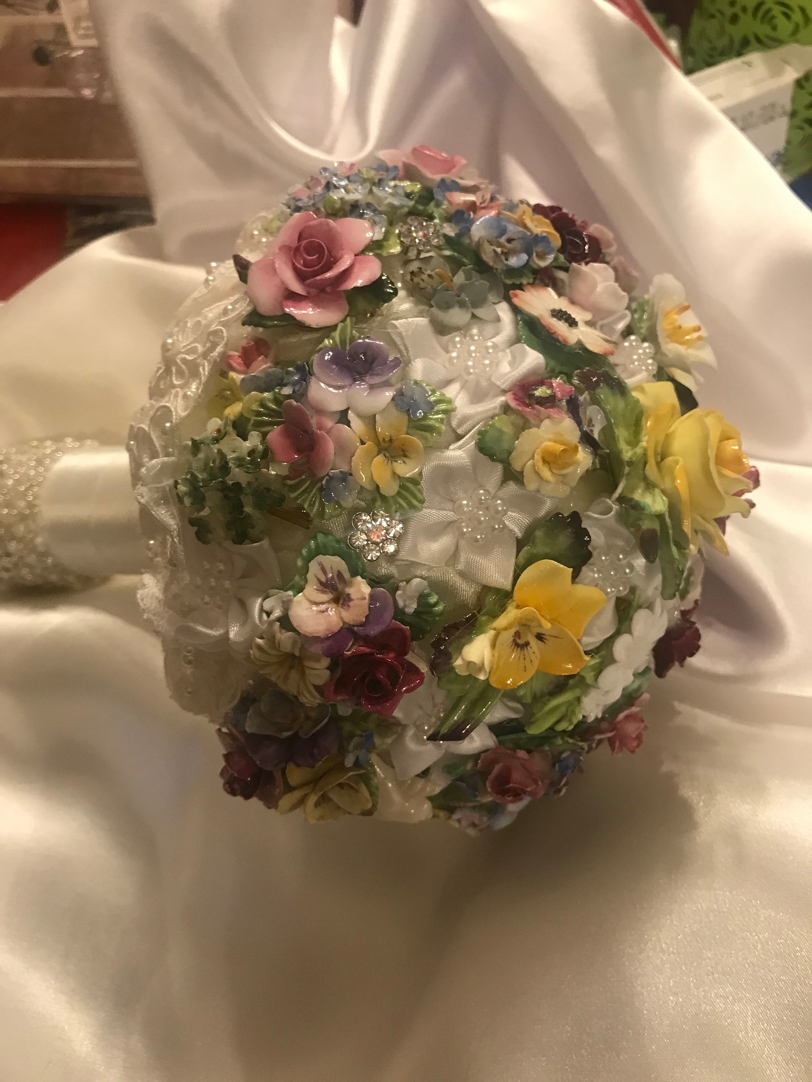 Vintage Ceramic Flower Brooch Bouquet - Etsy