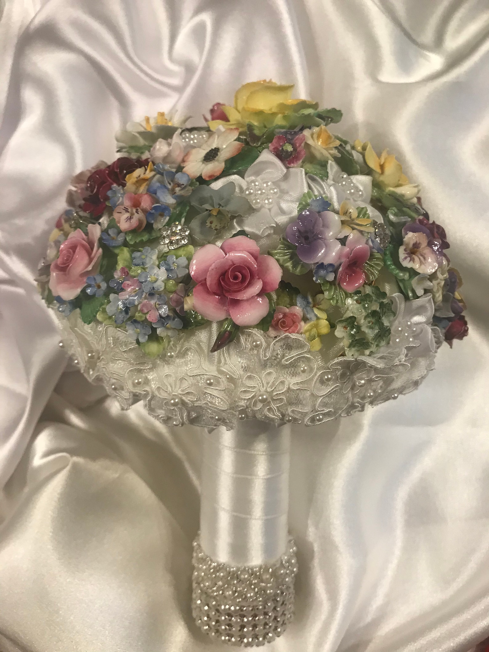 Vintage Ceramic Flower Brooch Bouquet - Etsy