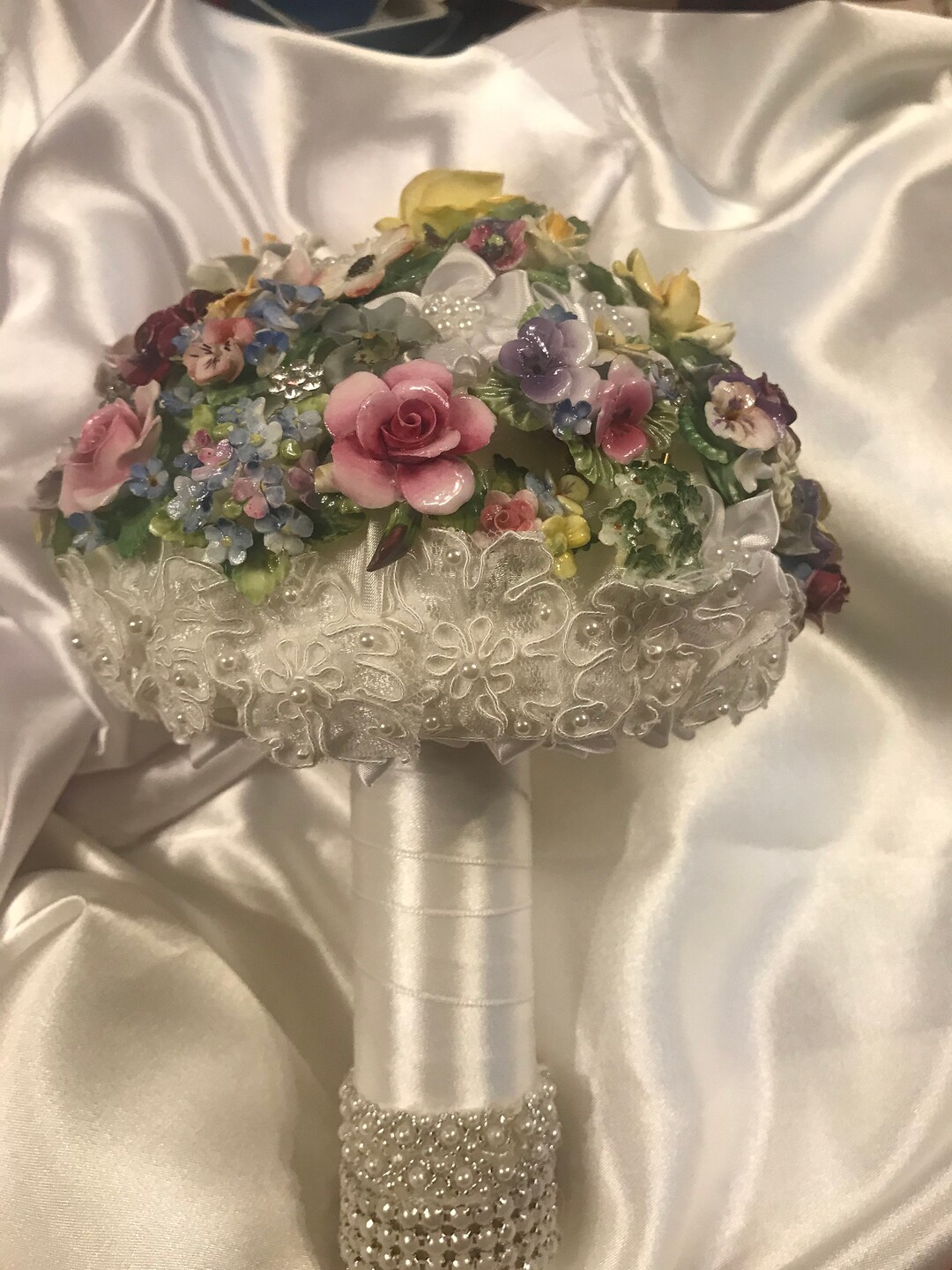 Vintage Ceramic Flower Brooch Bouquet - Etsy