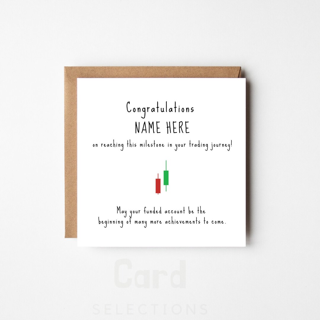 Congratulations Funded Account Card for Trader Forex Gift Day Trade ...
