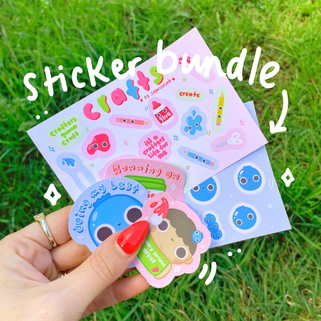 Handmade Bloobs and Crafts Sticker BUNDLE - 2 Mini Sheets & 3 Large ...