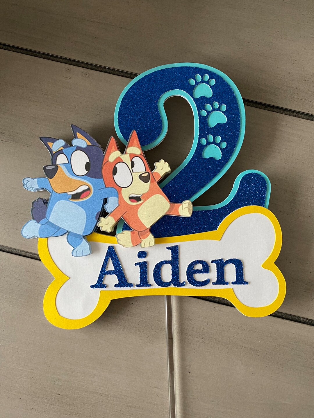 Cake Decoration Topper Blue Dog One - Creative Cartoon Dog First ...