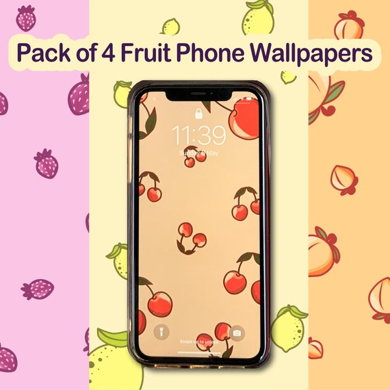 Digital Download Pack of 4 Fruit Phone Wallpaper Lock Screen - Etsy