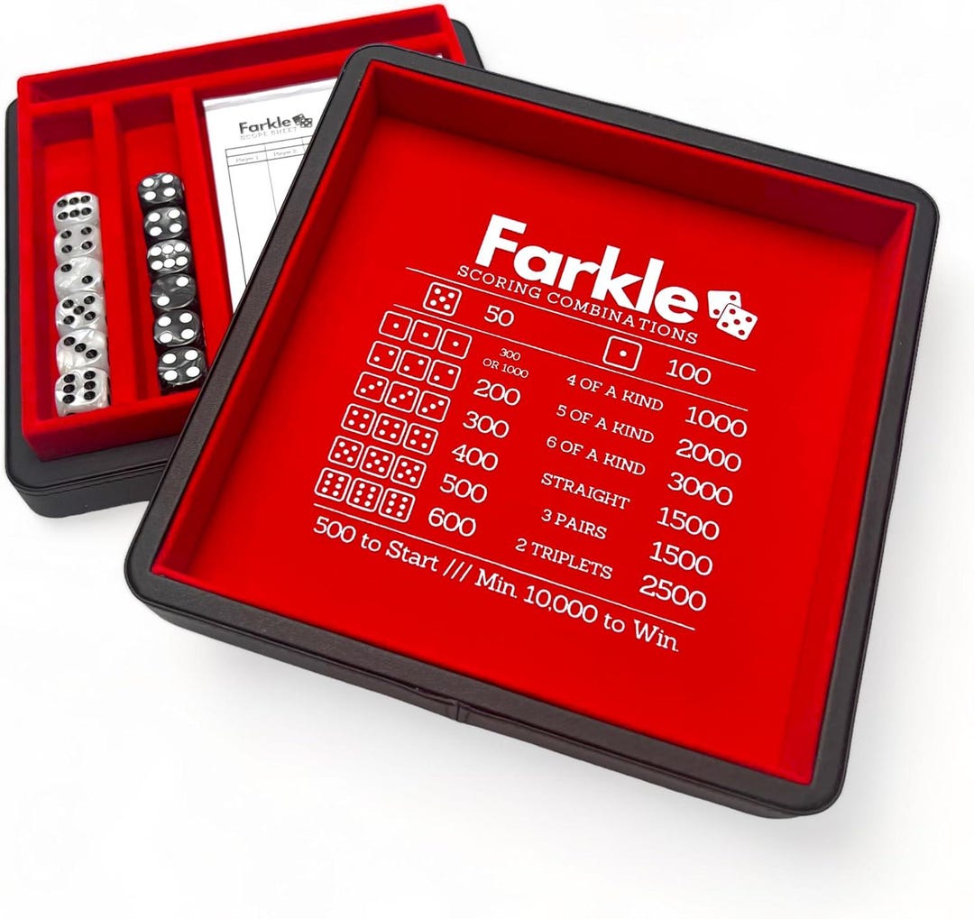 Luck Lab Farkle Dice Tray – Deluxe Game Set With Pearl Dice - Etsy