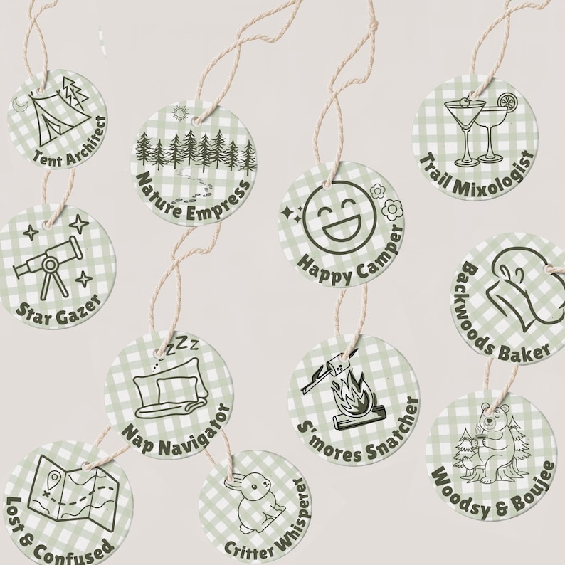 Camp Bachelorette Merit Badge Tags, Camp Bachelorette Favor Tags, Last ...