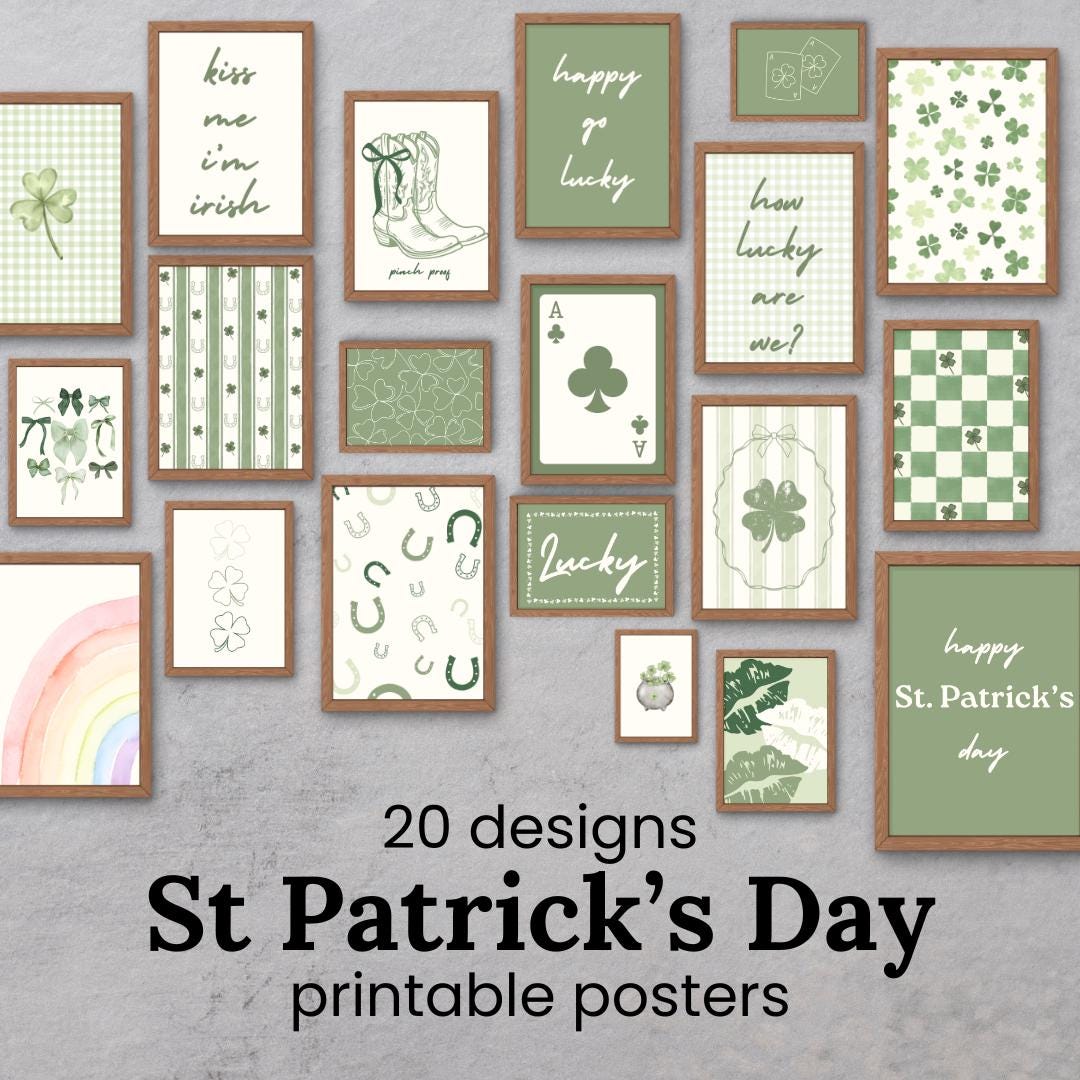 St. Patrick's Day Themed Printable Poster, St Patricks Day Wall Signs ...