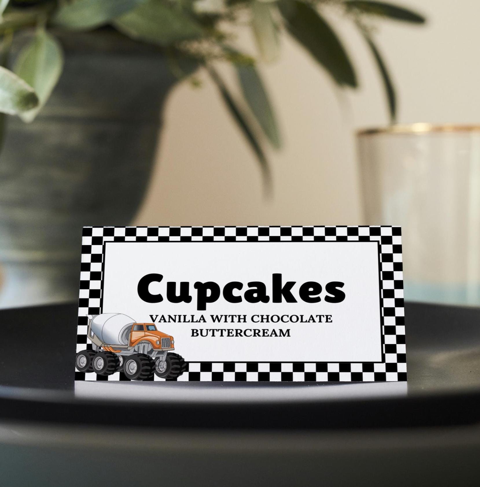 Monster Truck Food Tent Cards, Editable Party Labels, Monster Truck ...