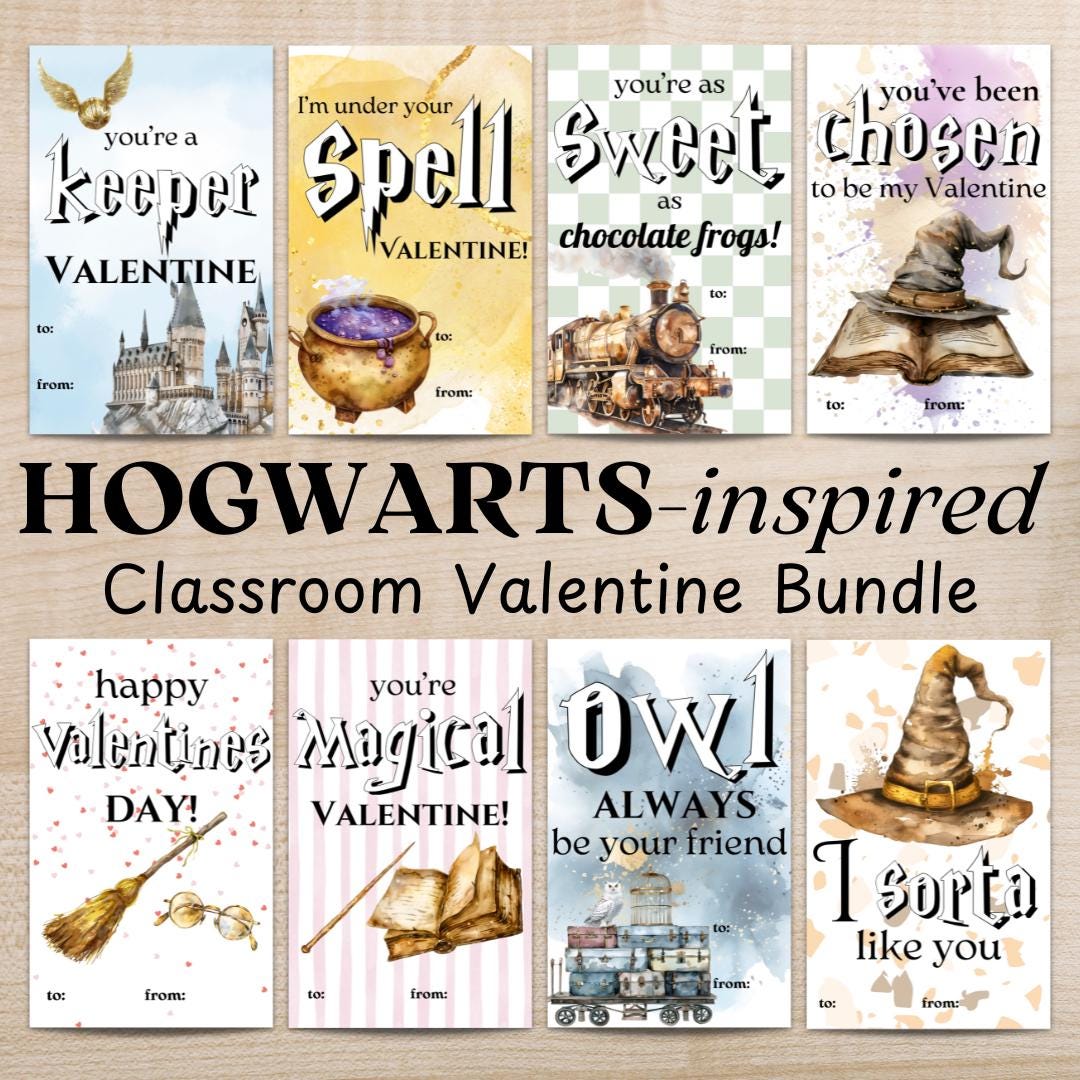 Hogwarts Classroom Valentines, Harry Potter Valentines Cards, Magic ...