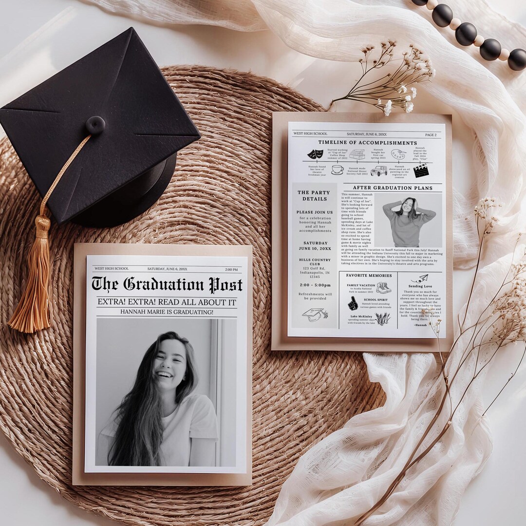 Newspaper Graduation Announcement, Newspaper Graduation Party ...