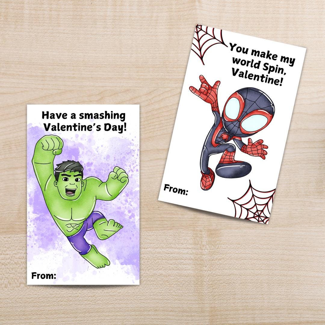 Spidey Valentines, Spiderman Valentines Cards, Spidey and His Amazing ...