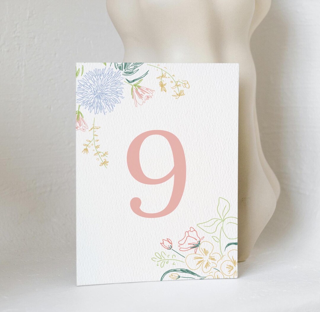 Baby in Bloom Table Numbers, Baby Shower Table Numbers, Floral Shower ...
