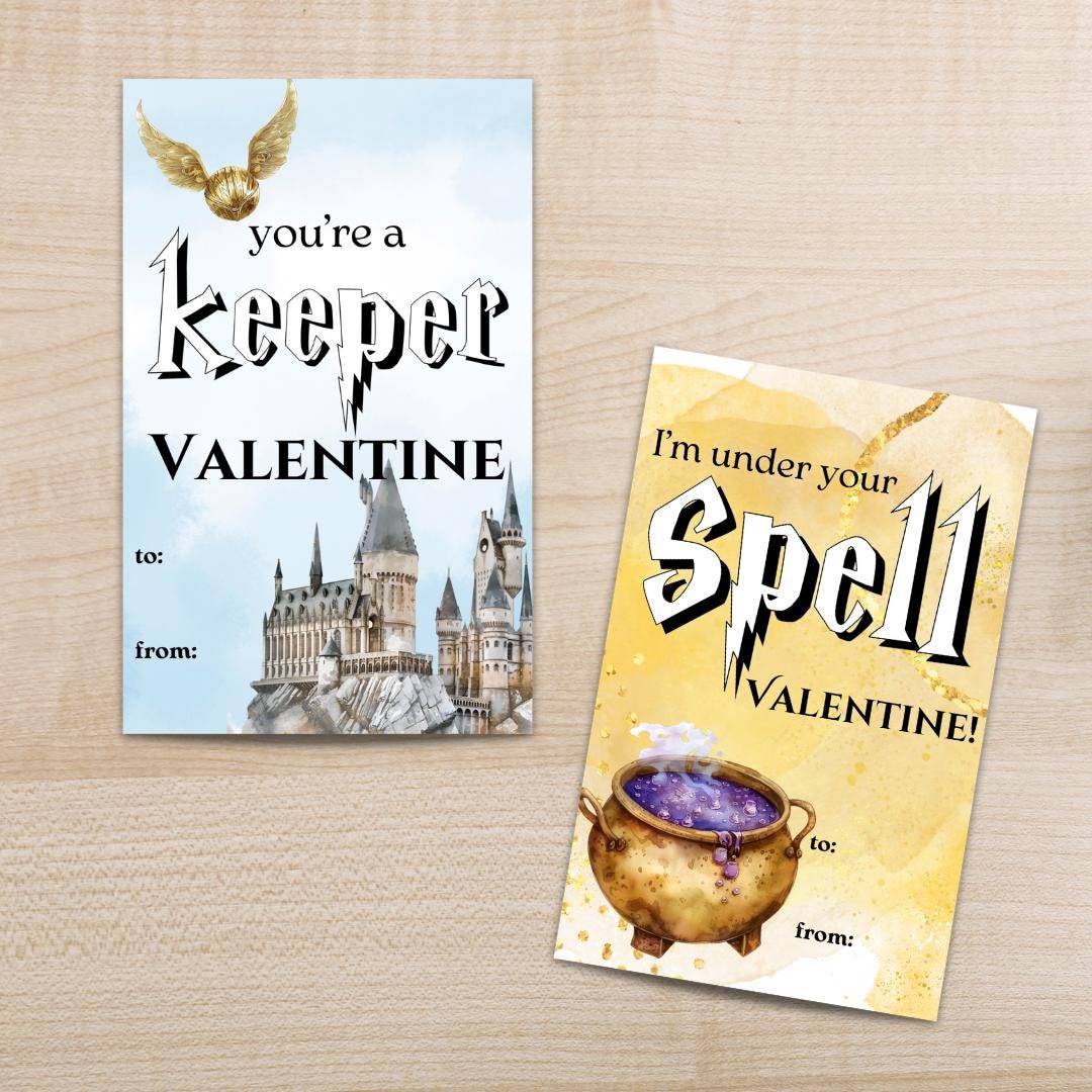 Hogwarts Classroom Valentines, Harry Potter Valentines Cards, Magic ...