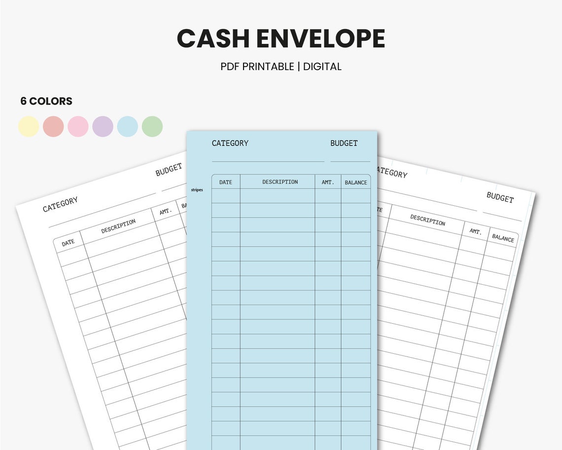 Cash Envelope Printable | Cash Envelope Tracker | Spending Tracker ...