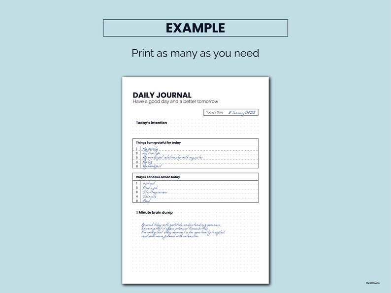 5 Minute Journal, Digital Gratitude Journal, Self Reflection Journal ...